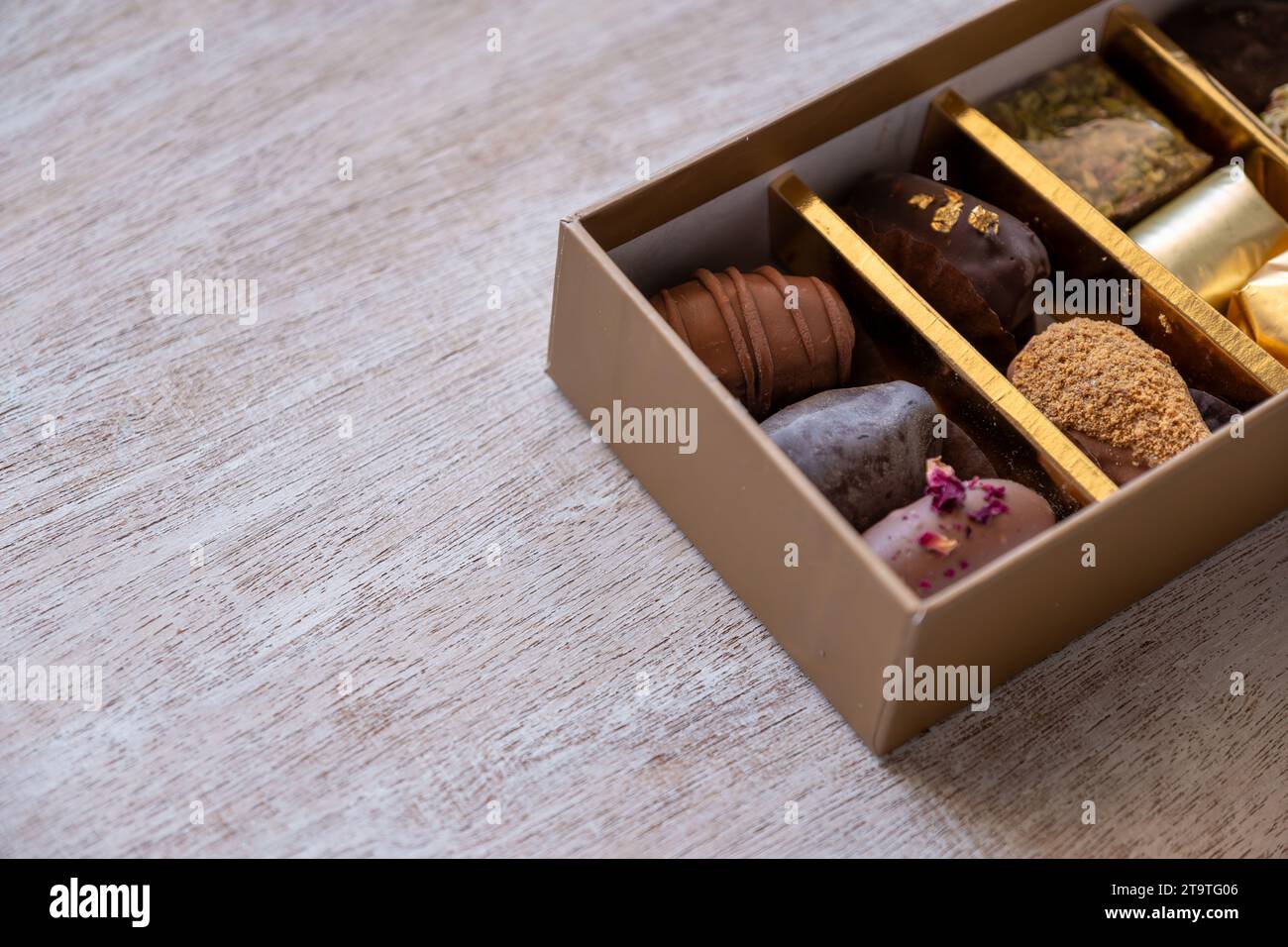 Top-View of Luxury Chocolate Box with Multiple Varieties in Stunning ...