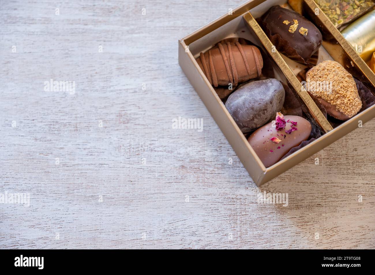 Top-View of Luxury Chocolate Box with Multiple Varieties in Stunning ...