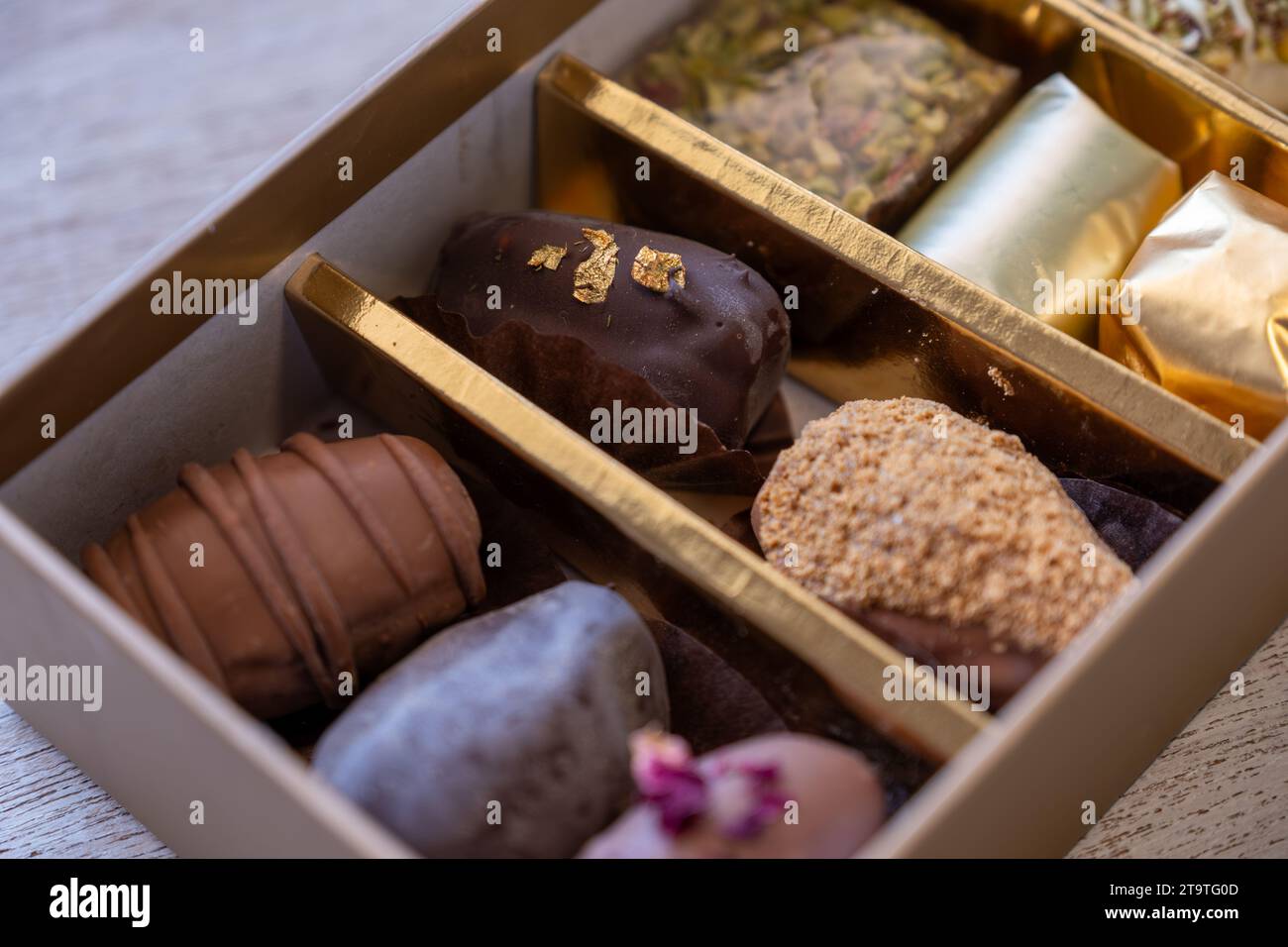 Top-View of Luxury Chocolate Box with Multiple Varieties in Stunning ...