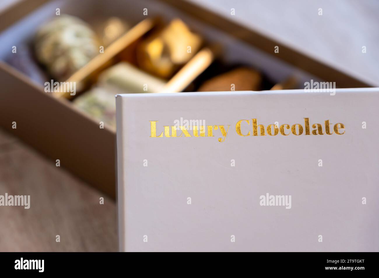 Top-View of Luxury Chocolate Box with Multiple Varieties in Stunning ...