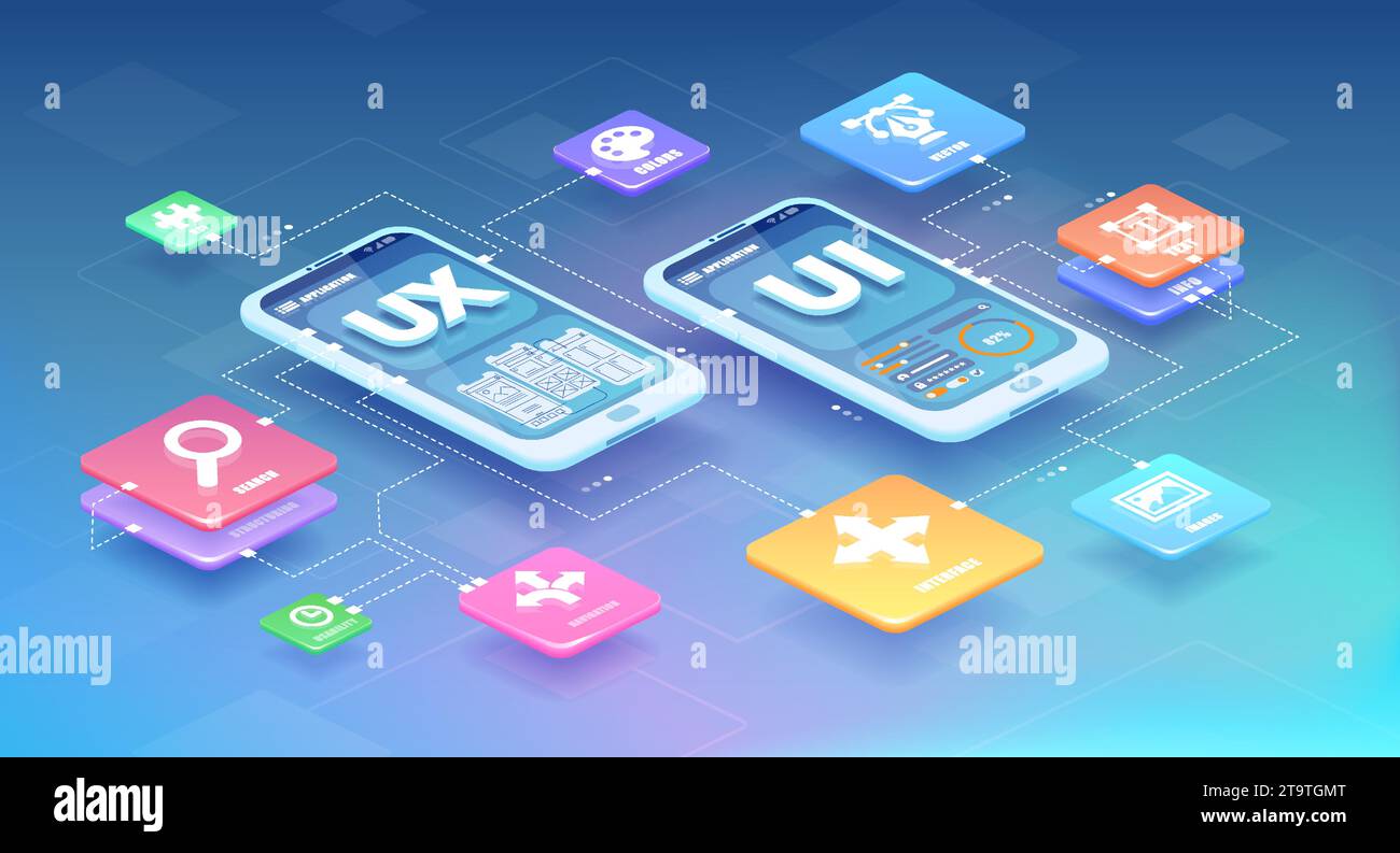 Toolkit Ui Ux Creator Mobile Application Design Concept Isometric Vector Of A Smartphone