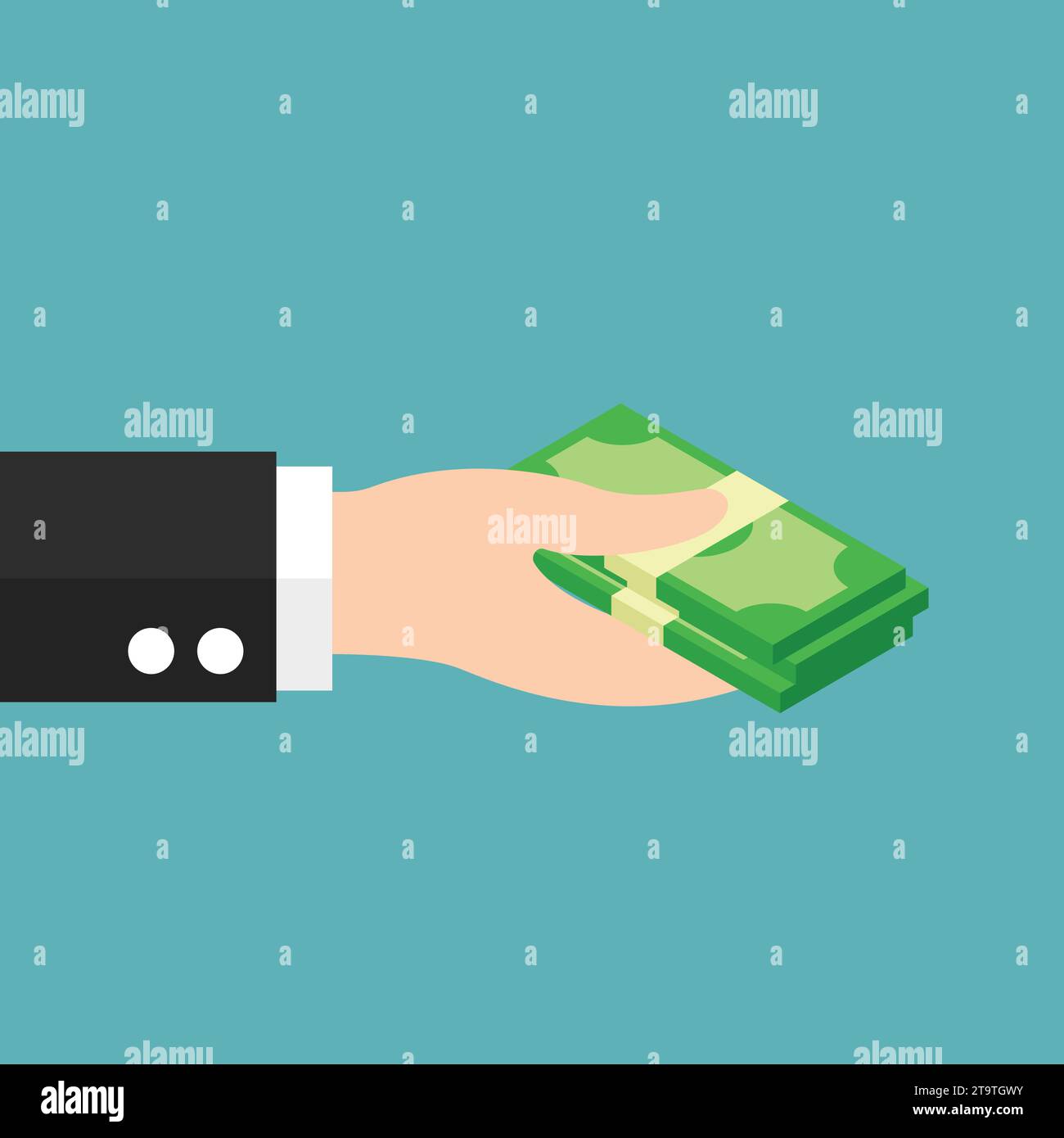 Hand giving money note bank, icon for business design Stock Vector ...