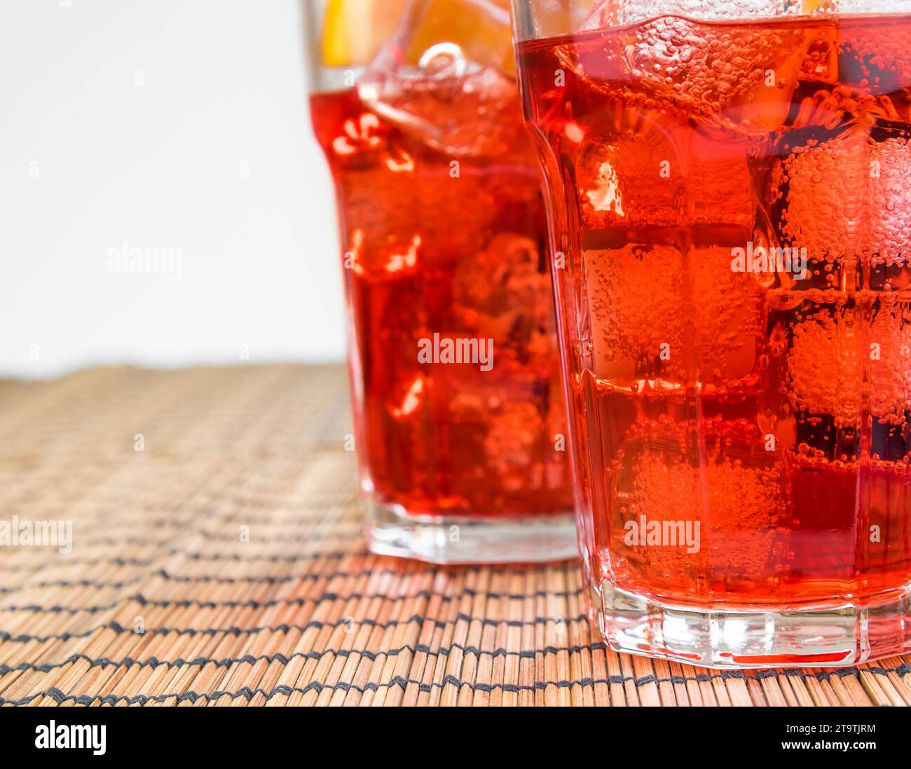 spritz aperitif aperol cocktail with orange slices and ice cubes on ...