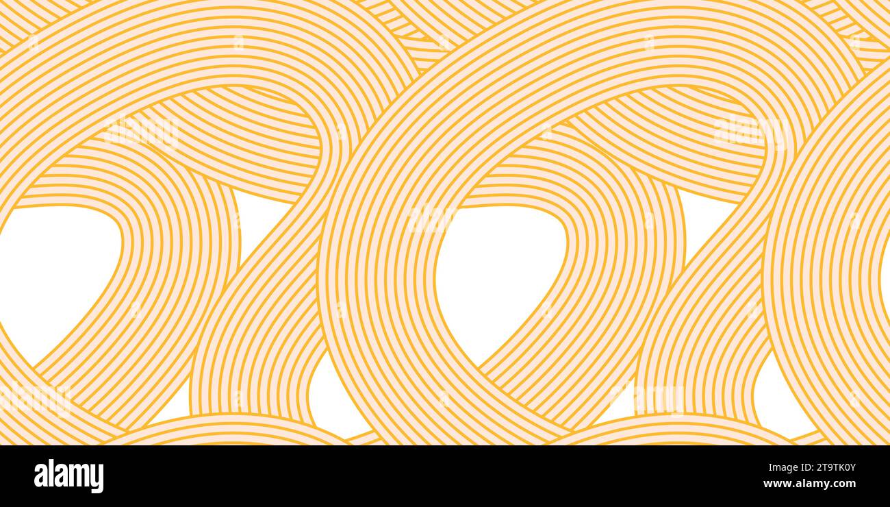 Noodle ramen seamless pattern. Repeated background with light yellow ...