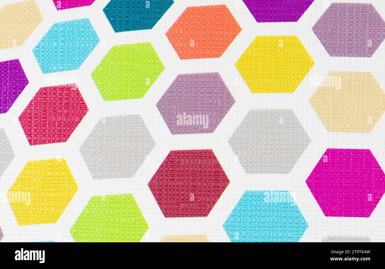 colorful hexagon wallpaper background texture Stock Photo - Alamy