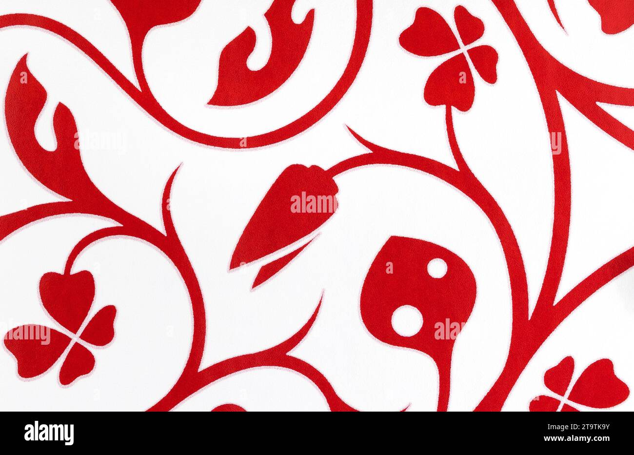 white with red flowers fantasy pattern wallpaper background texture ...