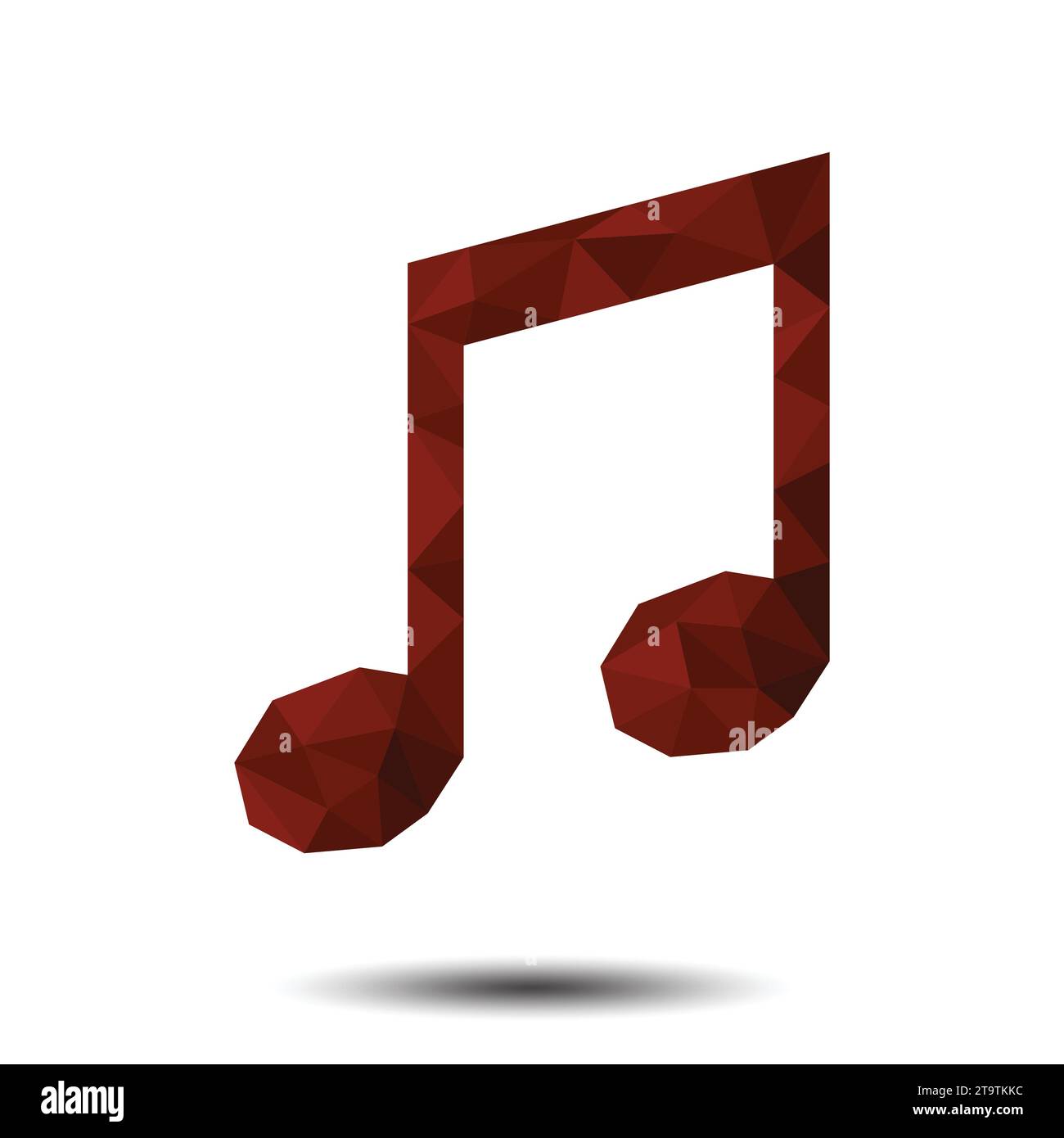 Polygon Music Eighth Note Icon on white background Stock Vector Image ...