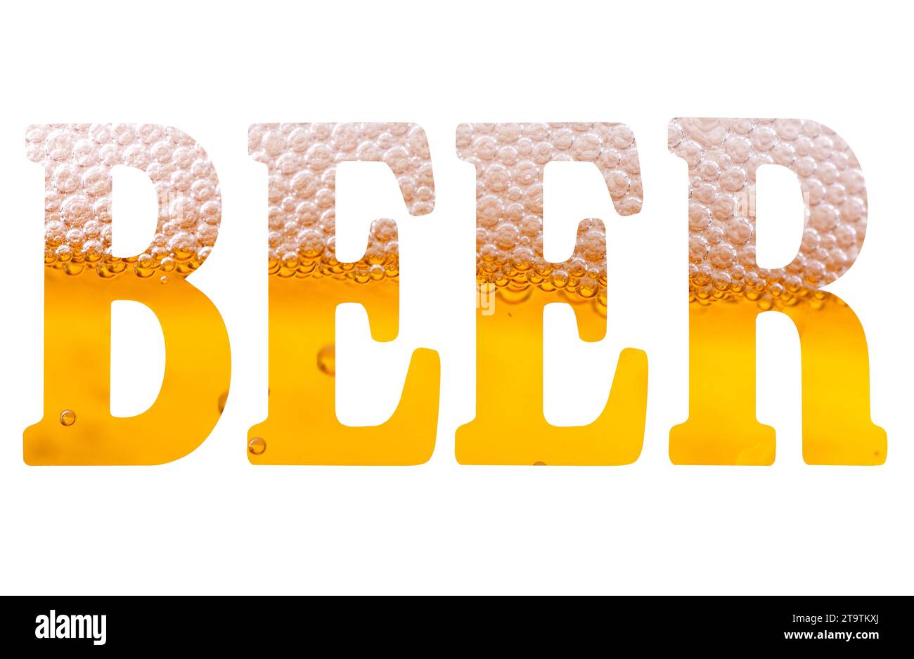 high resolution text with word beer isolated on white background Stock ...