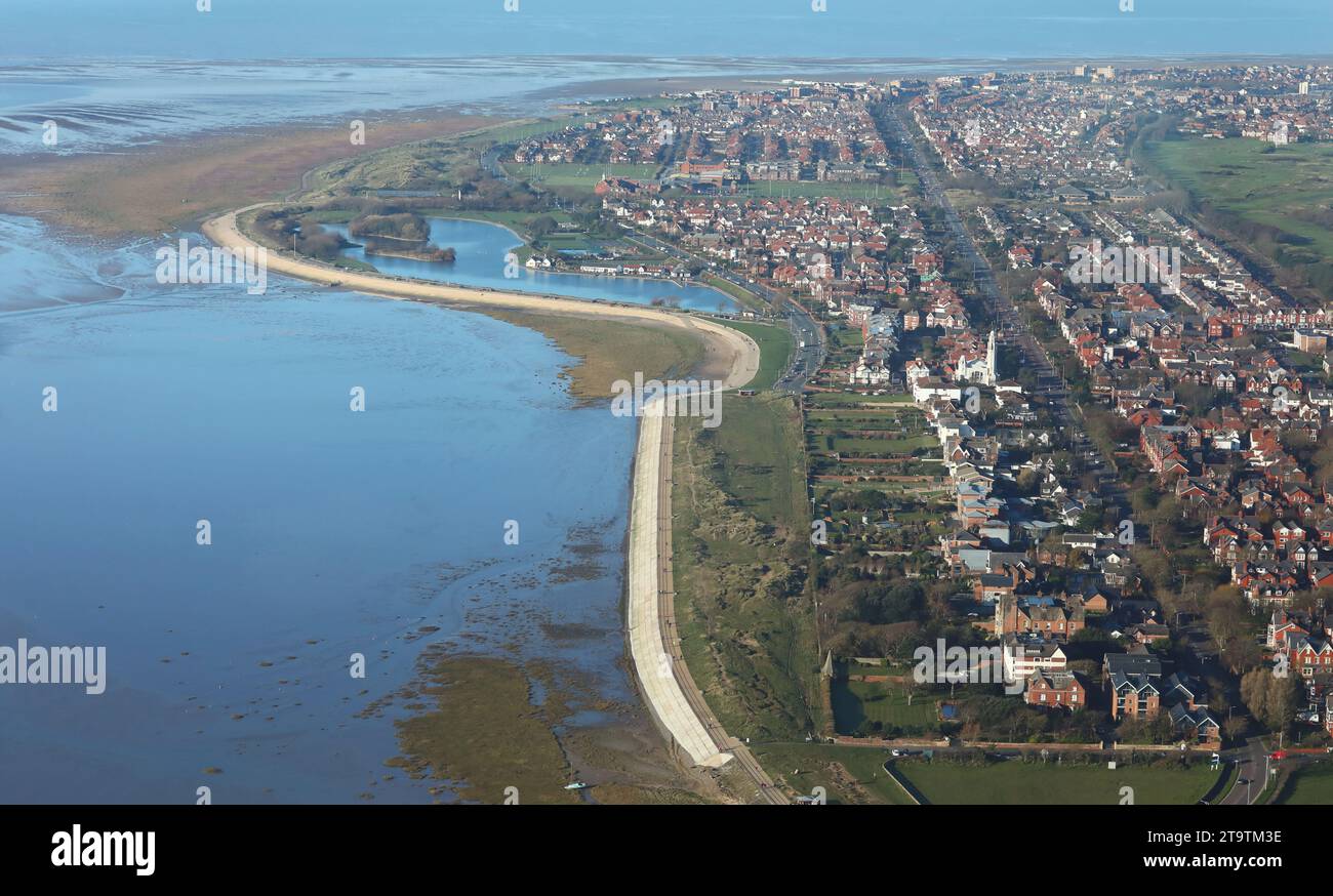 aerial view looking west from Lytham St Annes towards Fairhaven and the ...