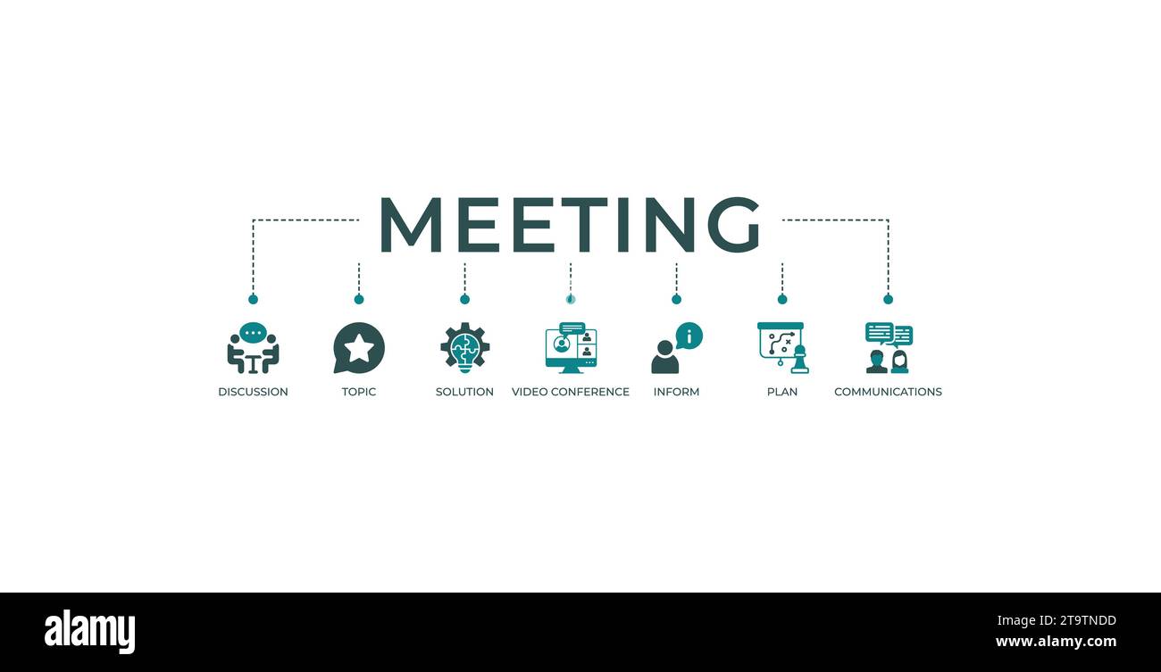 Meeting banner web icon vector illustration for business meeting and ...