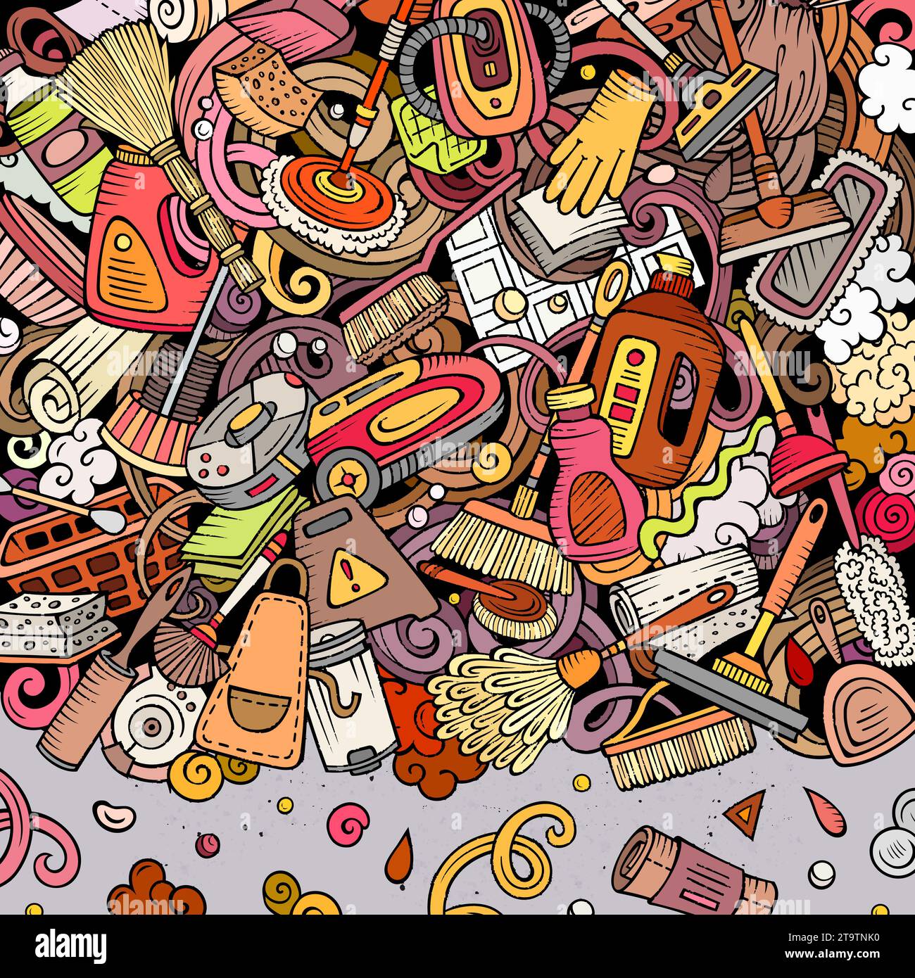 Cleaning vector doodles frame. Cleanup border design. Clean elements ...