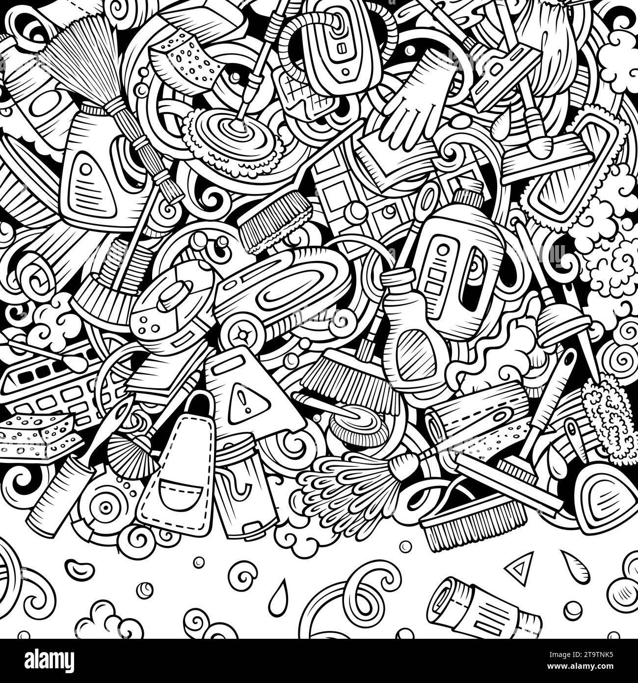 Cleaning vector doodles frame. Cleanup border design. Clean elements ...