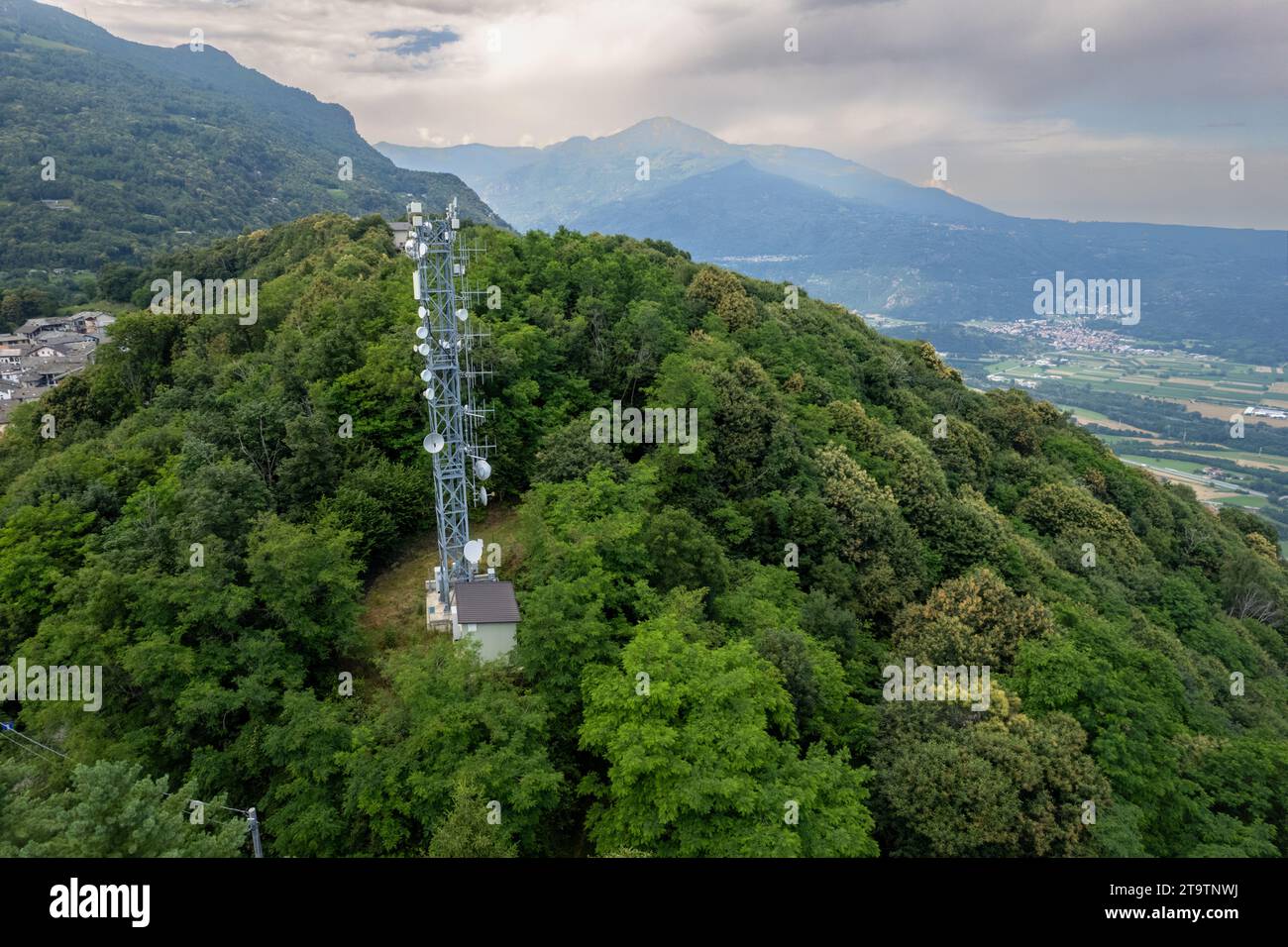 Aerial Scenic view from Val di Chy or Valchiusella, view of the ...