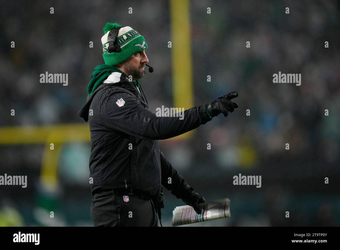 Philadelphia Eagles' Nick Sirianni reacts during an NFL football game ...