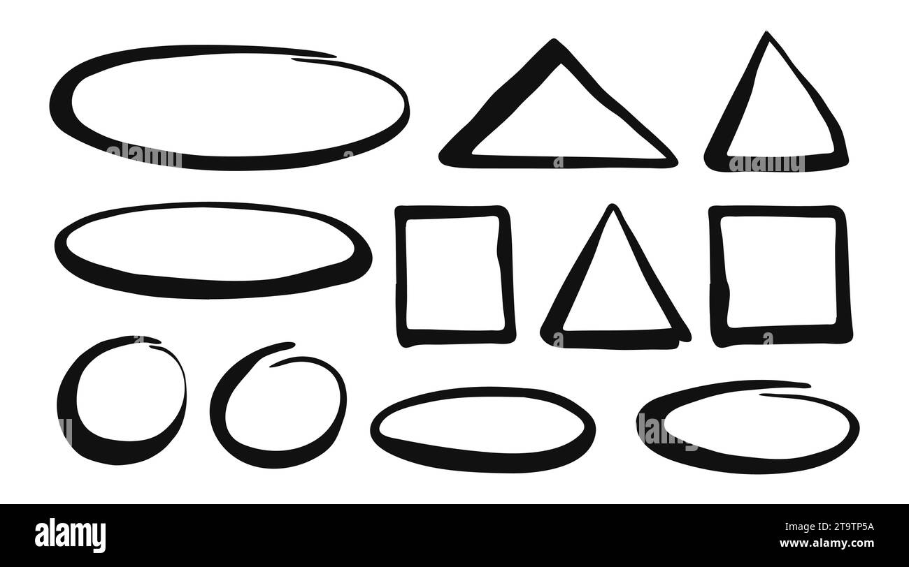 Hand painted brush strokes, dividers, circles and ornaments. Hand drawn ...