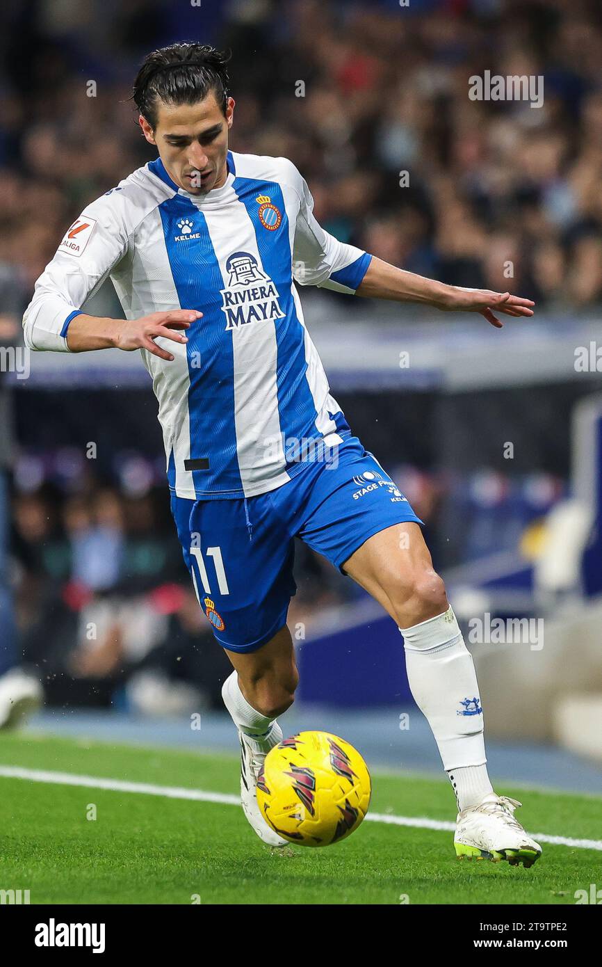 Barcelona, Spain. 26th, November 2023. Pere Milla (11) of Espanyol seen ...