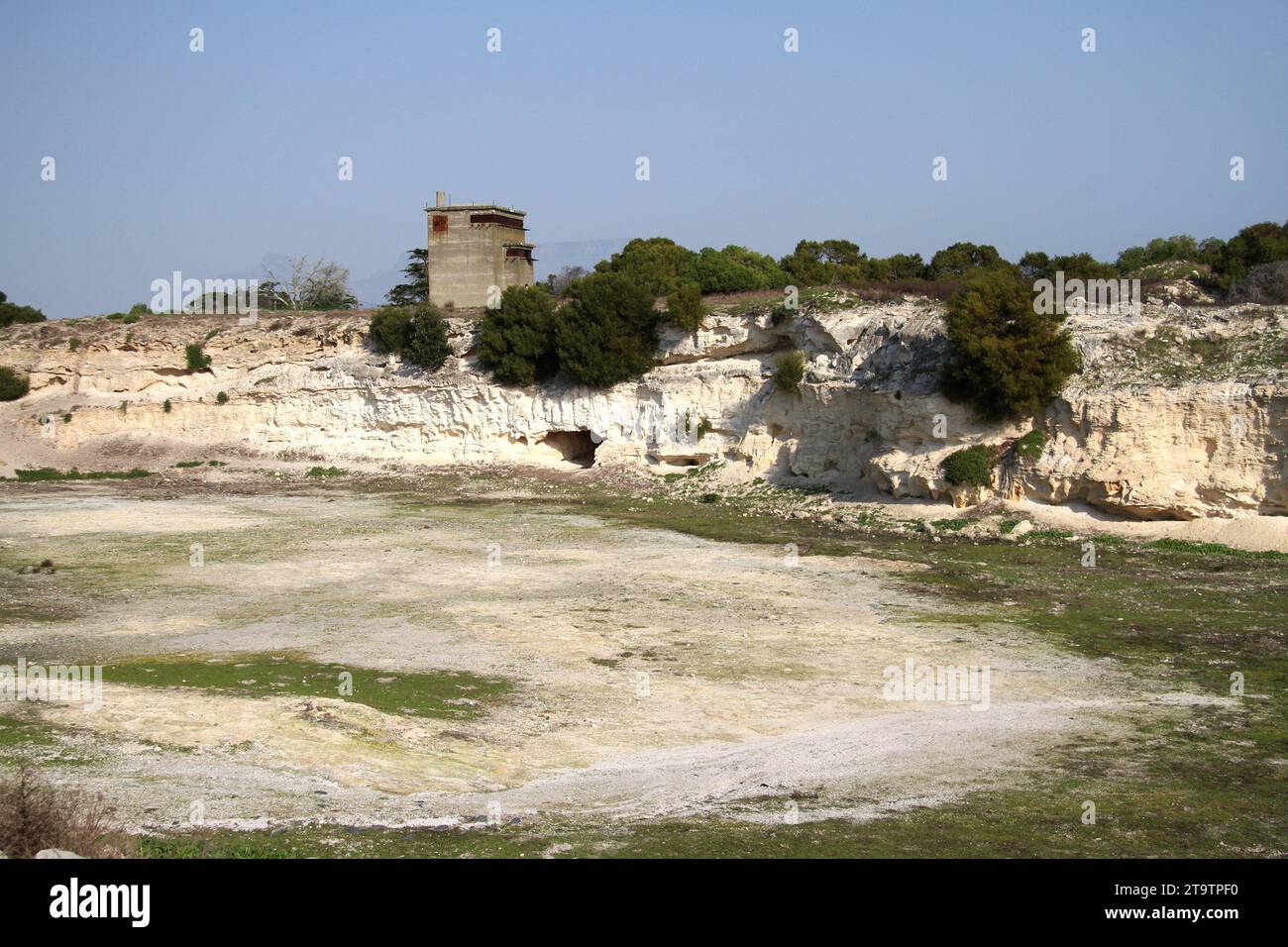 A General view of the Robben Island limestone quarry where Nelson ...