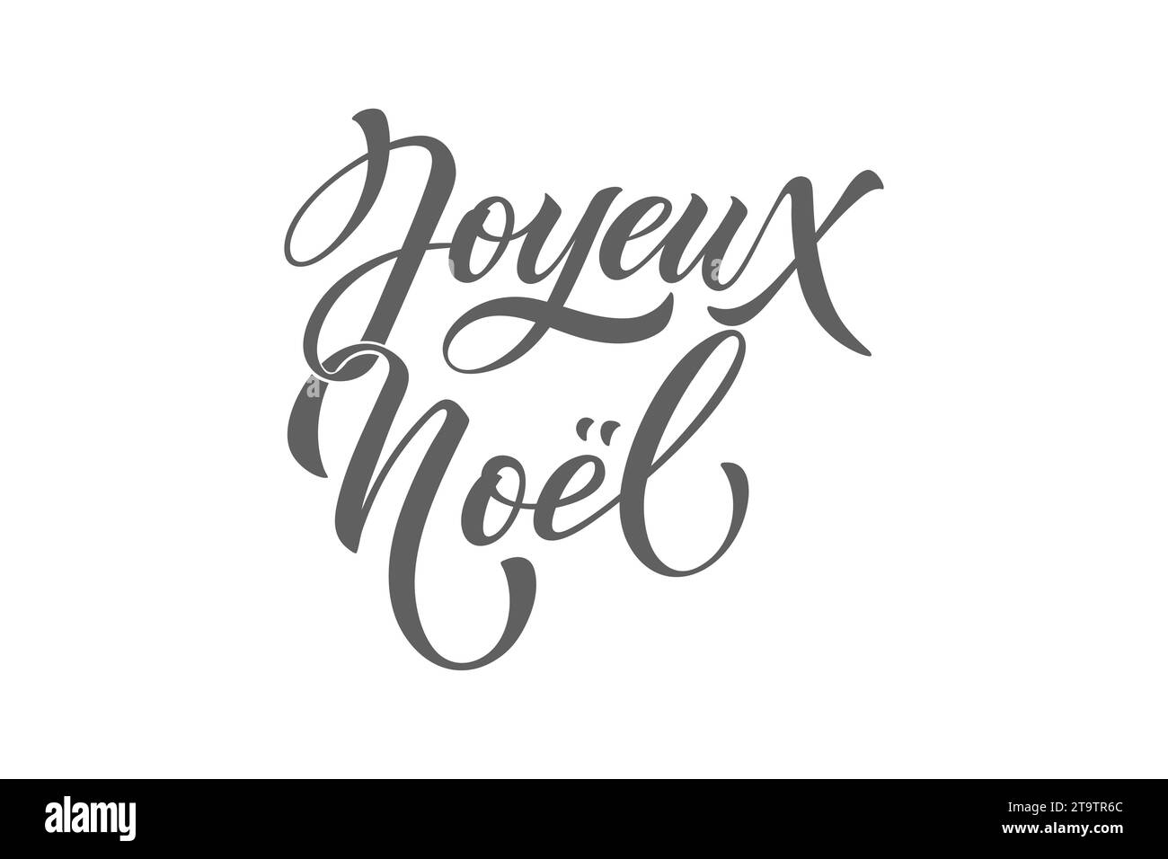Joyeux noel and Bonee Annee. Merry Christmas card template with ...