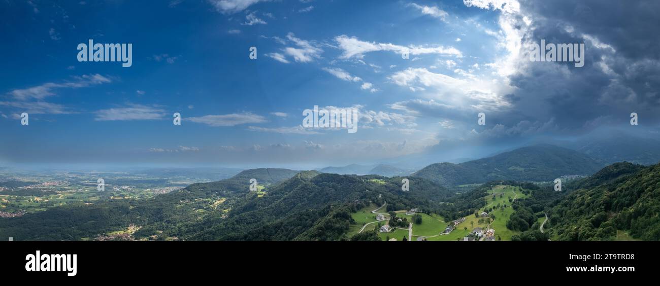 Aerial Scenic view from Val di Chy or Valchiusella, view of the ...