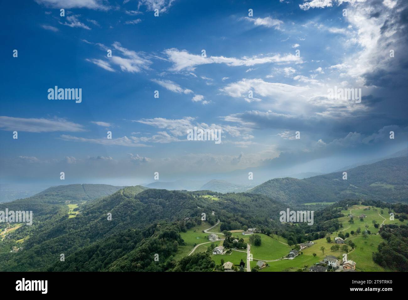 Aerial Scenic view from Val di Chy or Valchiusella, view of the ...