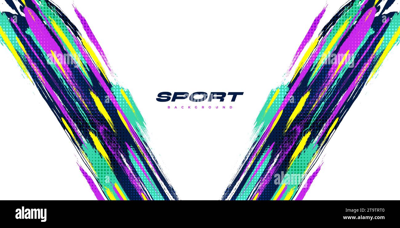 Sport Background with Colorful Brush Style Stock Vector Image & Art - Alamy