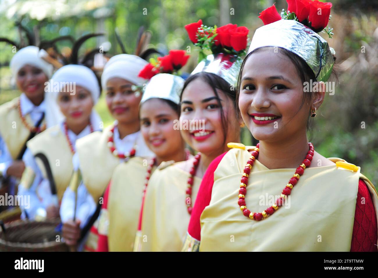 Sylhet, Bangladesh. 23rd Nov, 2023. Khasi Tribe adorn with their ...