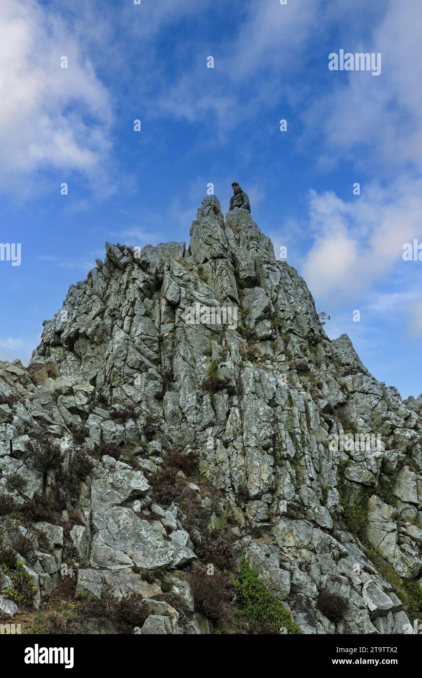 The Devil's Chair outcrop at Stiperstones hills, Shropshire, England ...