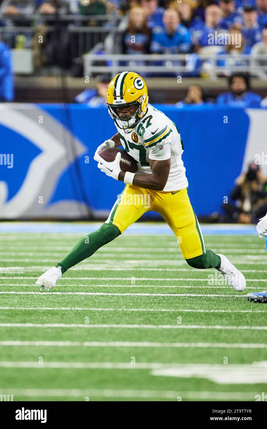 Green Bay Packers wide receiver Romeo Doubs (87) runs the ball against ...