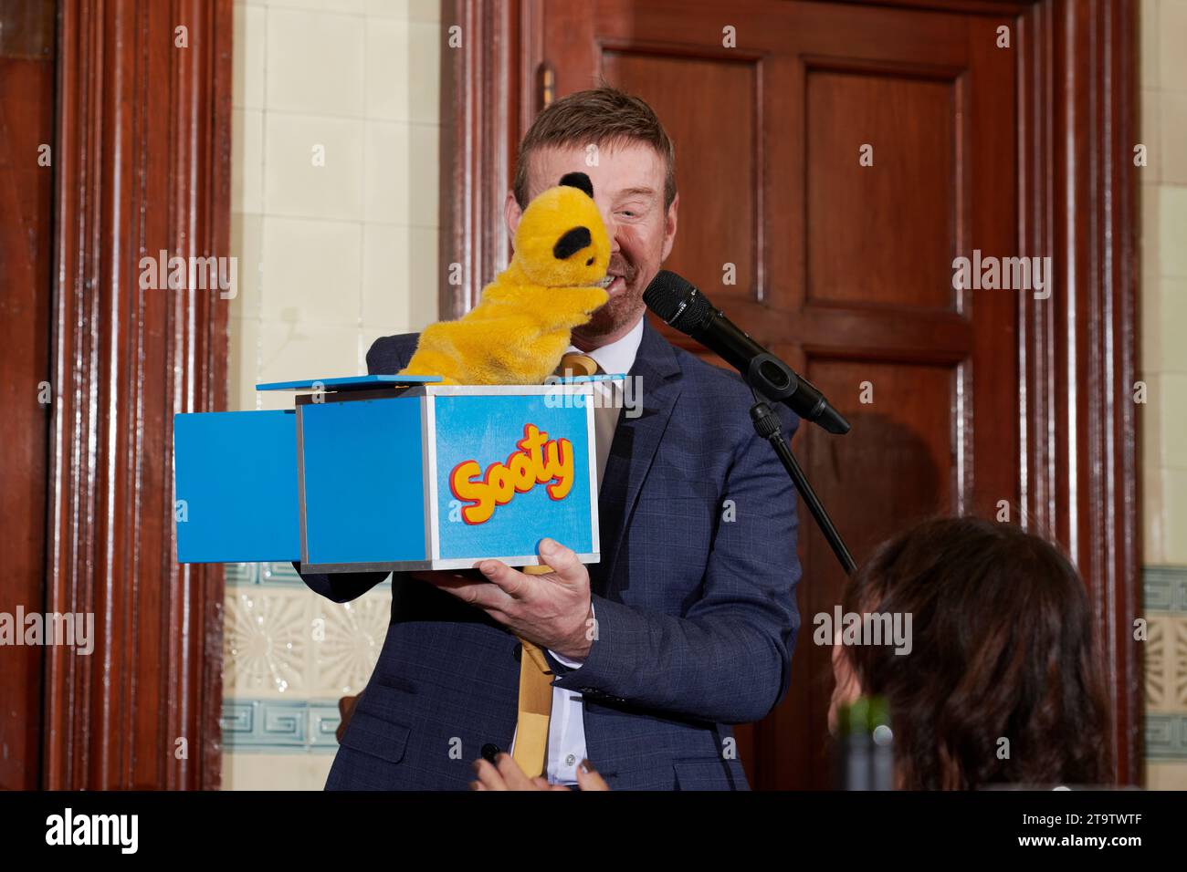 Sooty with Richard Cadell at The Oldie of the Year 2023, 23-11-23 Stock Photo - Alamy