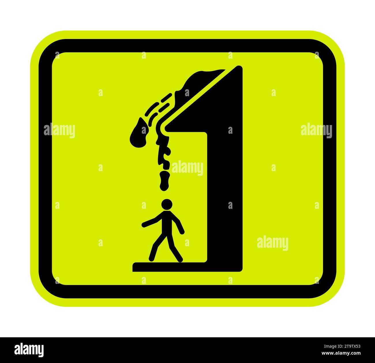 Caution Falling Snow Sign Falling Ice Stock Vector Image & Art - Alamy