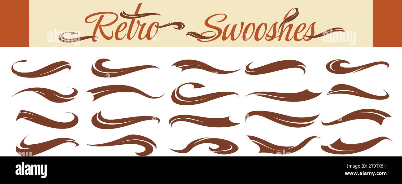 Set of retro swash and swooshes Stock Vector Image & Art - Alamy