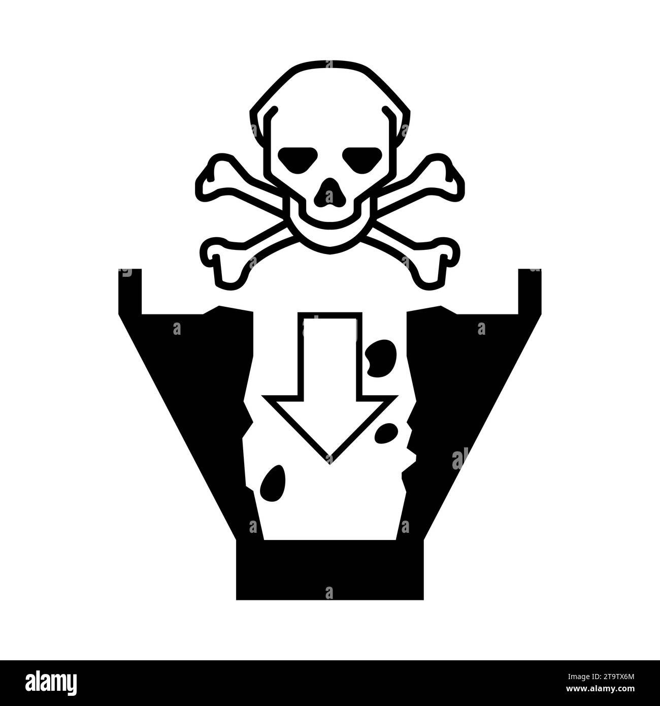Danger Sign Open Pit Proceed With Caution Stock Vector Image And Art Alamy