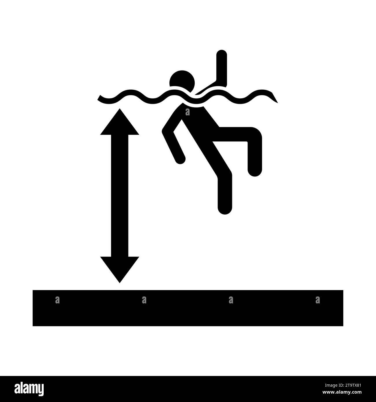Deep water safety sign Black and White Stock Photos & Images - Alamy