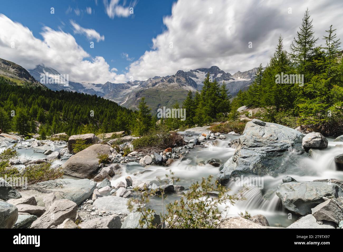 Mountain river in Zermatt Stock Photo - Alamy