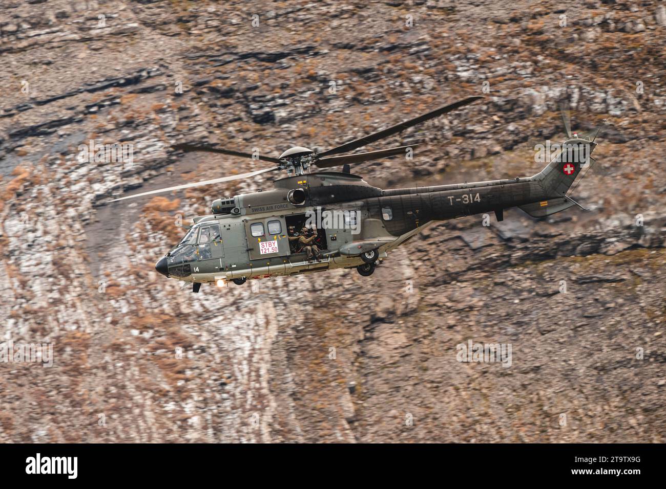 Superpuma Helicopter at the airshow Axalp Stock Photo - Alamy