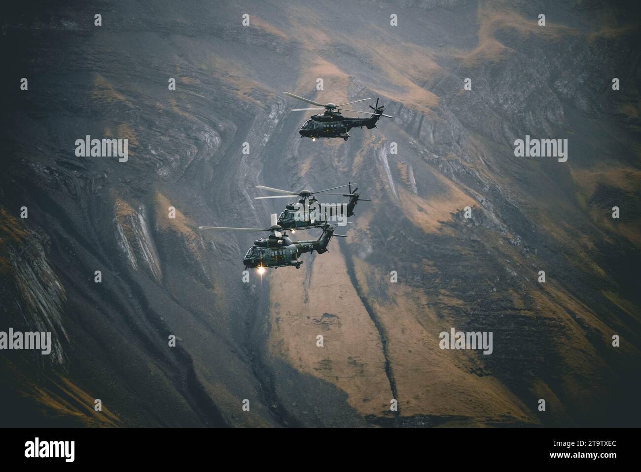 Superpuma Helicopter at the airshow Axalp Stock Photo - Alamy