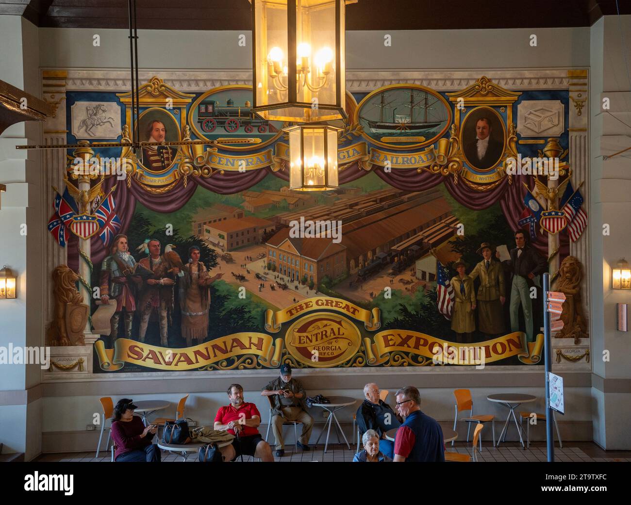public mural in the Savannah visitor center in Savannah Georgia Stock ...