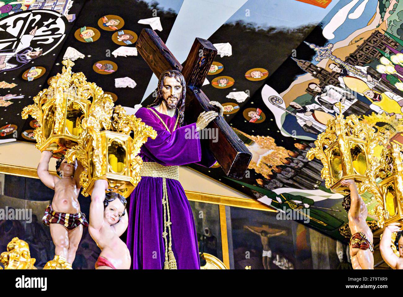 Malaga, Andalusia, Spain; April 4, 2023: Holy Week, passage of the ...