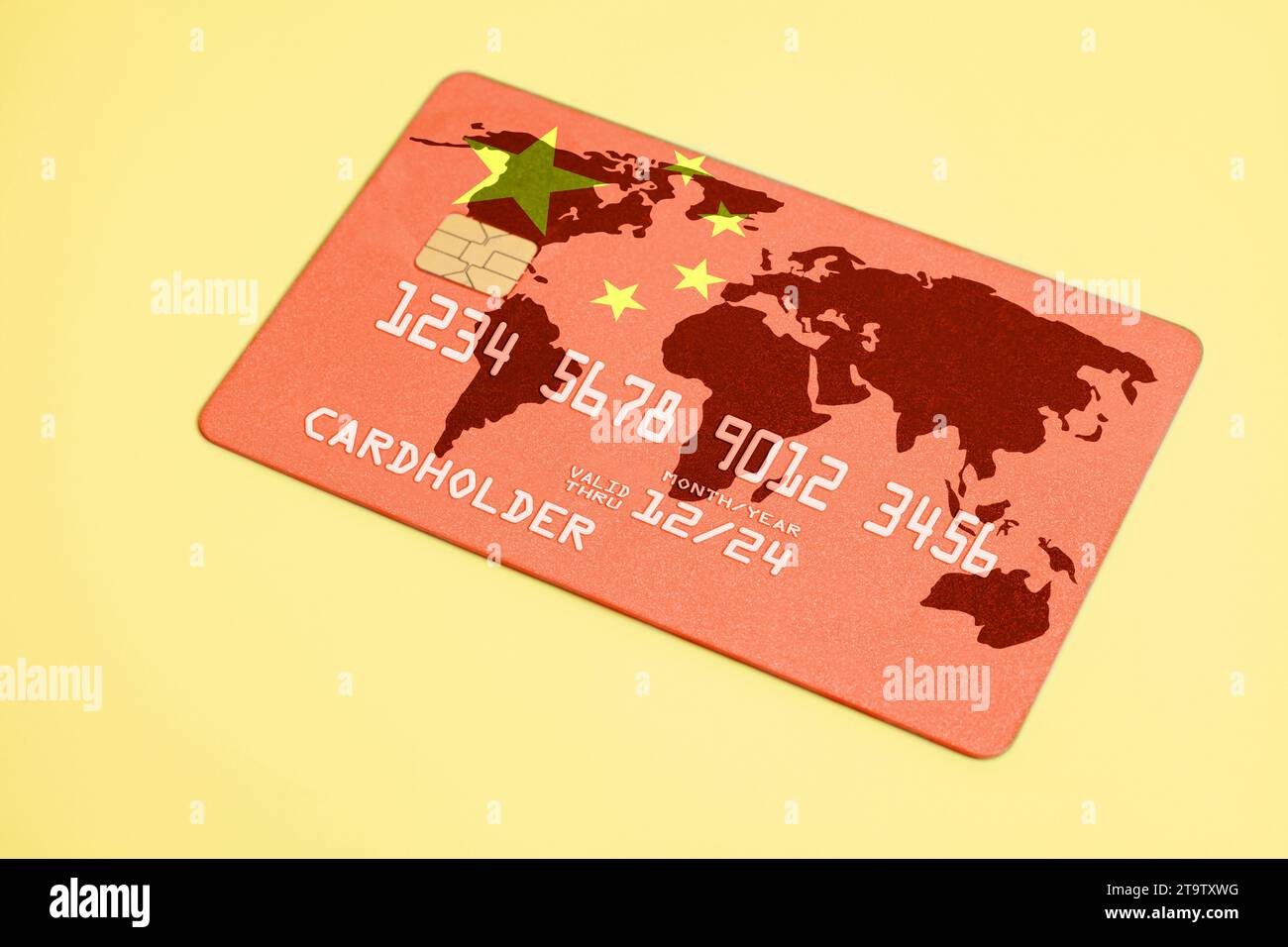 Bank Credit Card with China flag and world map Stock Photo - Alamy