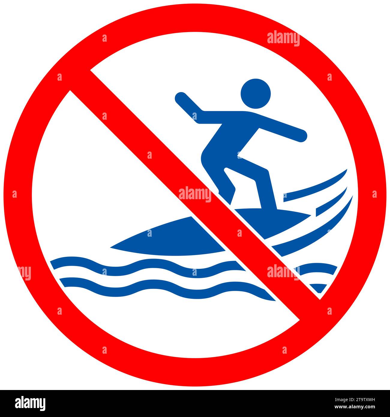 Attention Beach Safety Sign No Surfing Stock Vector Image & Art - Alamy
