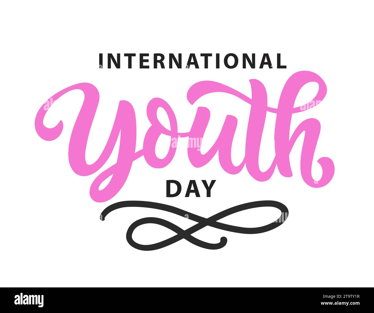 International Youth Day. Hand written lettering Stock Vector Image ...