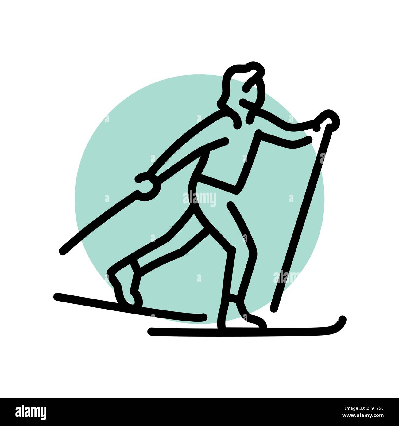 Female skier skiing in Stock Vector Images - Alamy