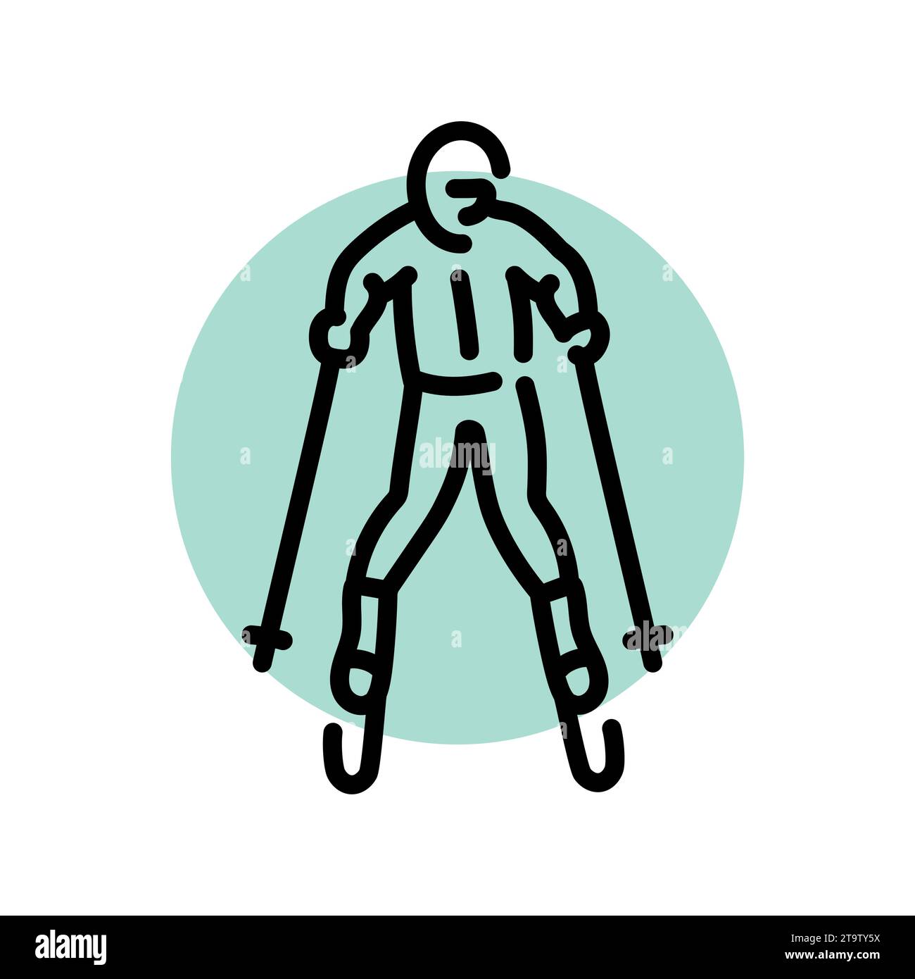 Female skier skiing in Stock Vector Images - Alamy