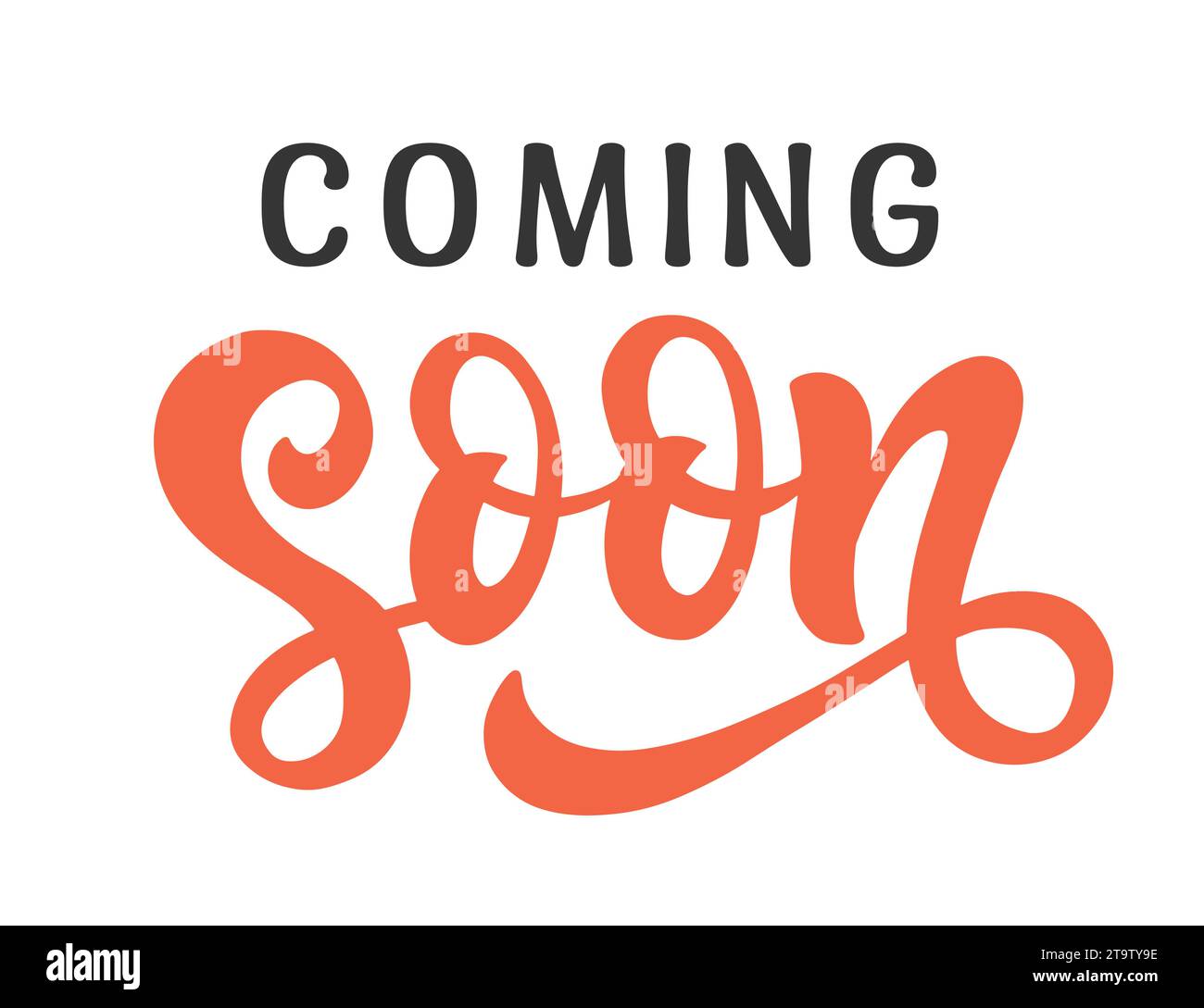 Coming Soon Inscription Logo Handwritten Lettering Stock Vector Image ...