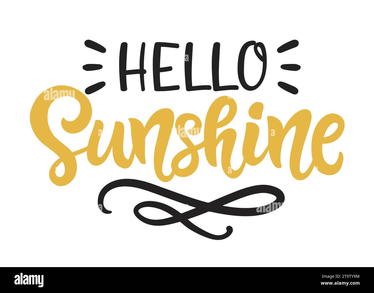 Hello Sunshine Cute Modern Calligraphy Quote Stock Vector Image And Art Alamy