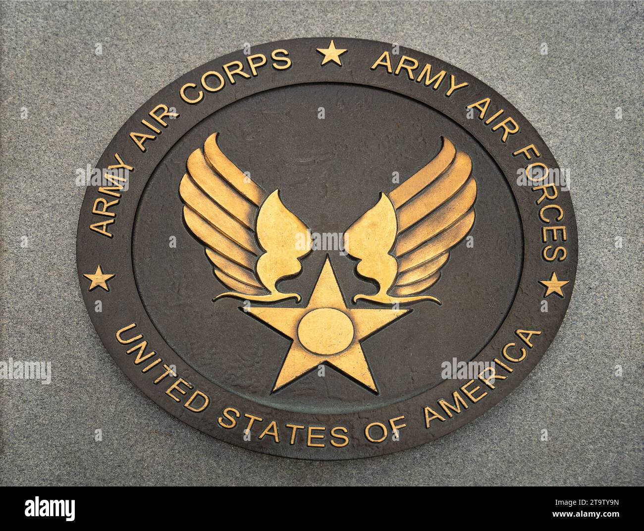 Army Air Corps and Army Air Force plaque in Savannah Georgia Stock ...