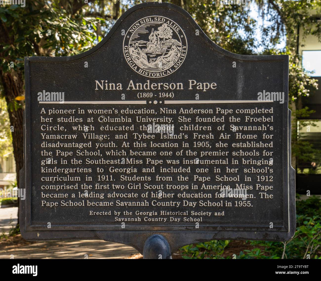 Nina Anderson Pape marker in Savannah Georgia Stock Photo - Alamy