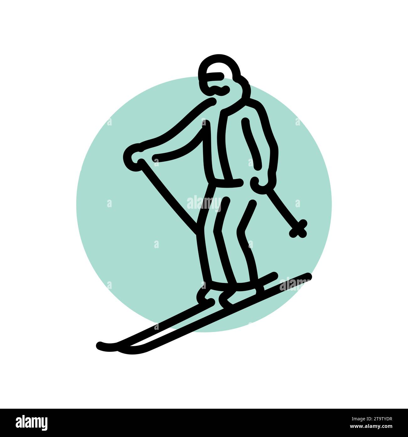 Female skier skiing in Stock Vector Images - Alamy