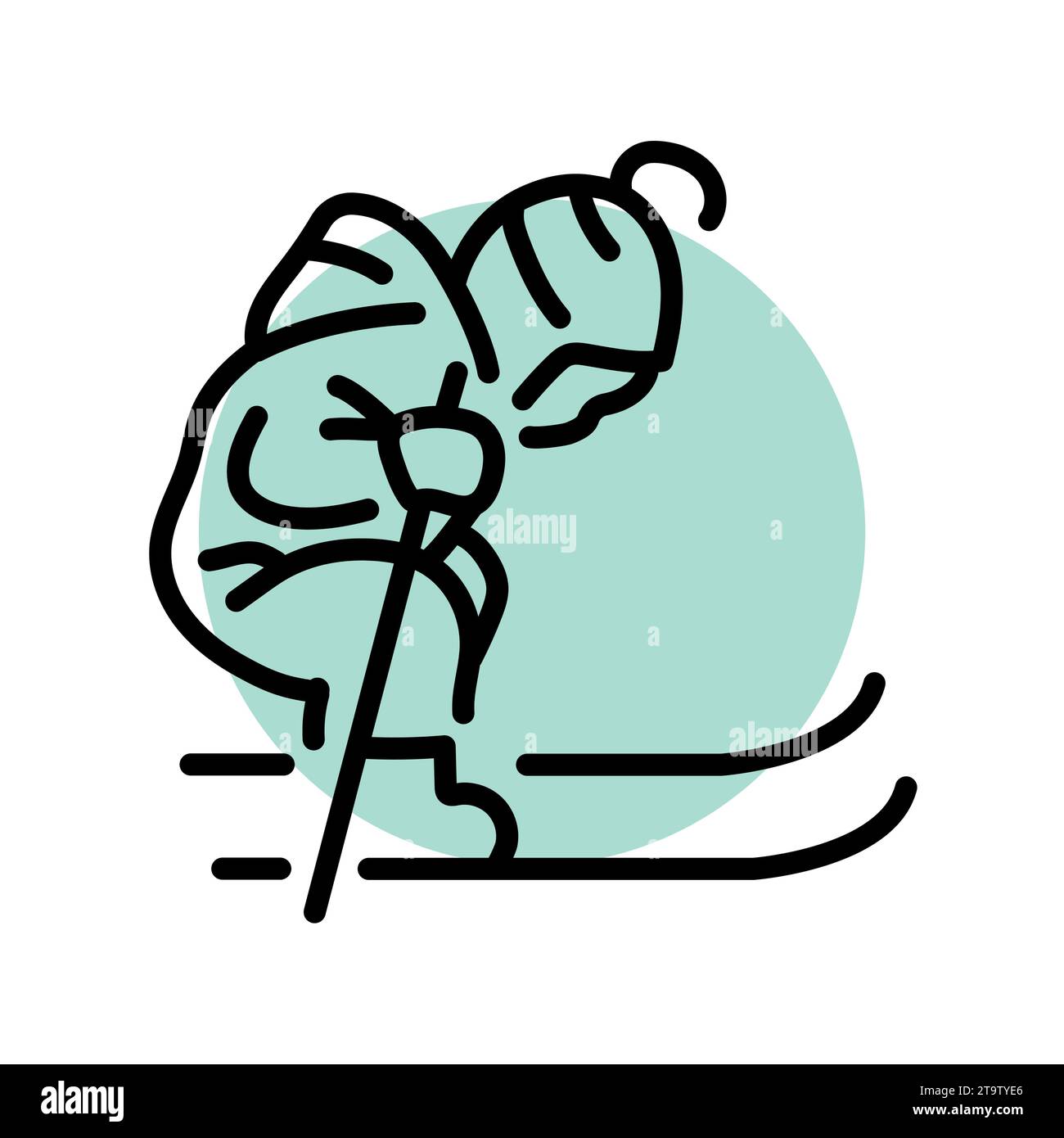 Female skier skiing in Stock Vector Images - Alamy