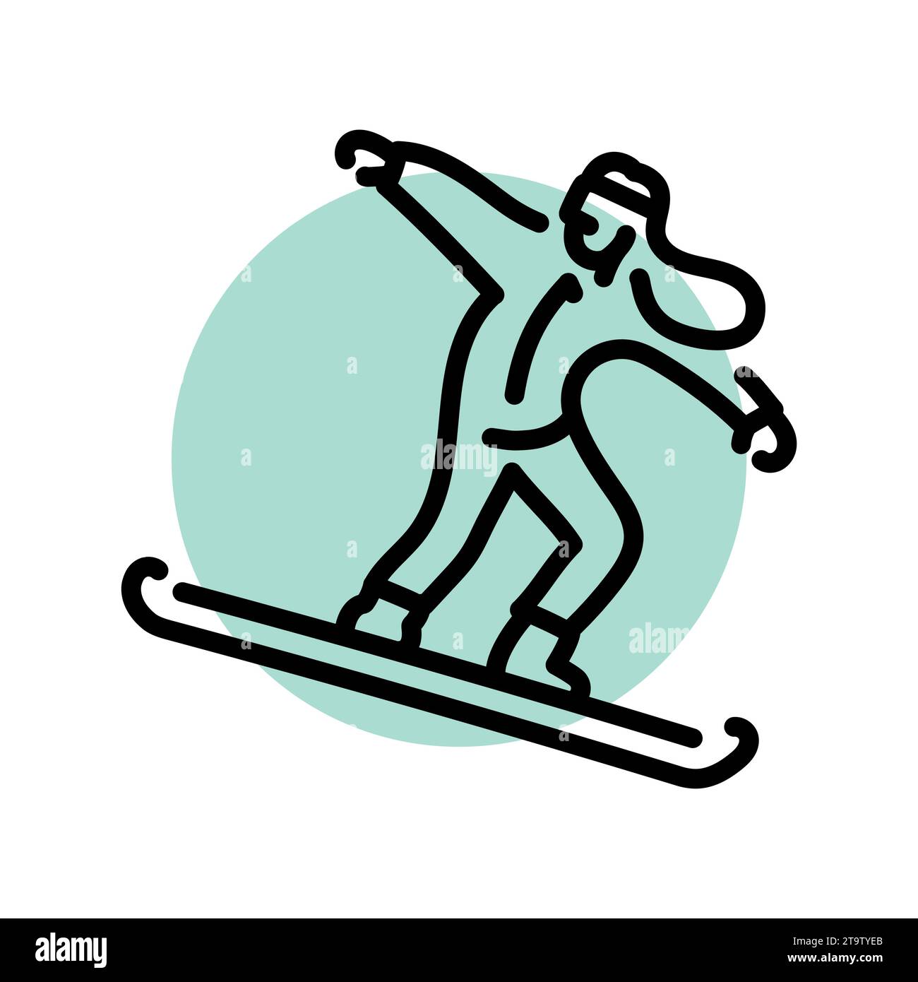 Female skier skiing in Stock Vector Images - Alamy